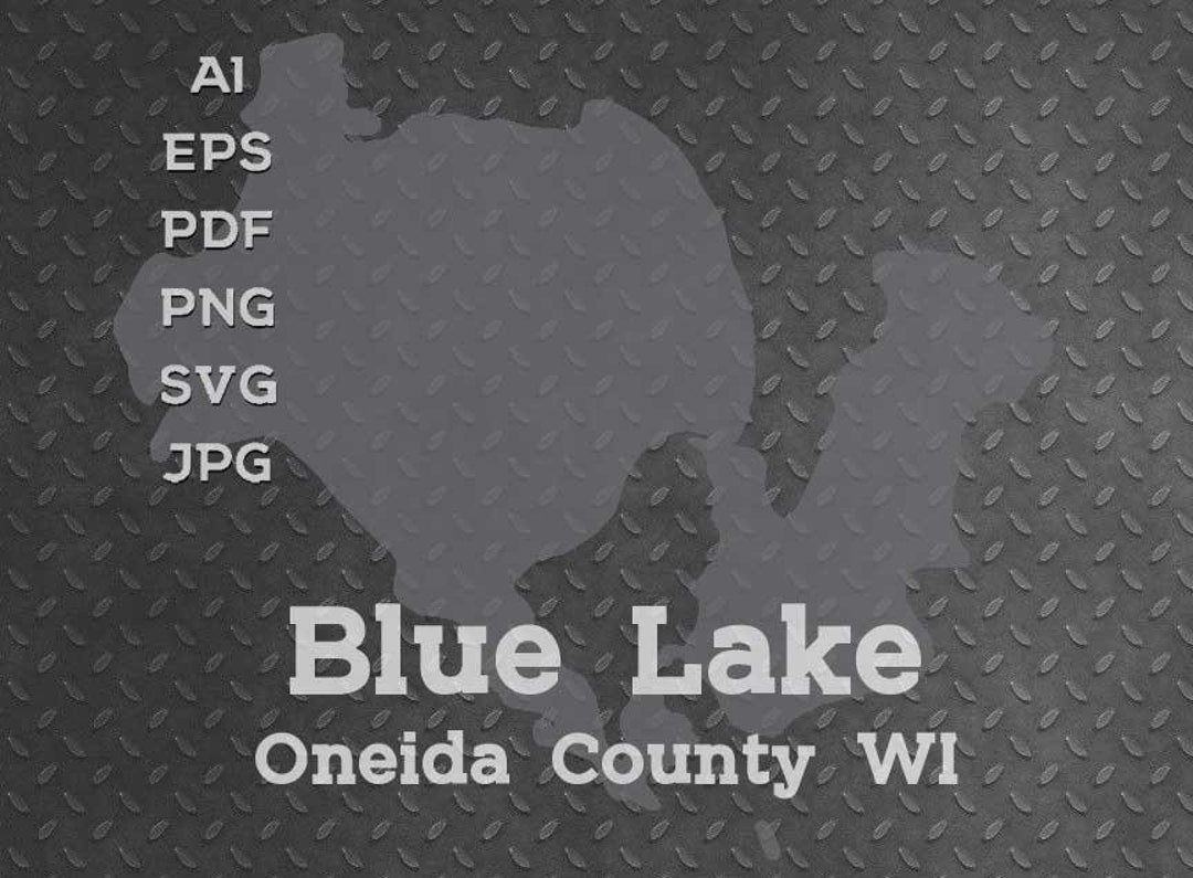 Blue Lake, WI Map Silhouette: Vector Cut File (digital Download) - Etsy