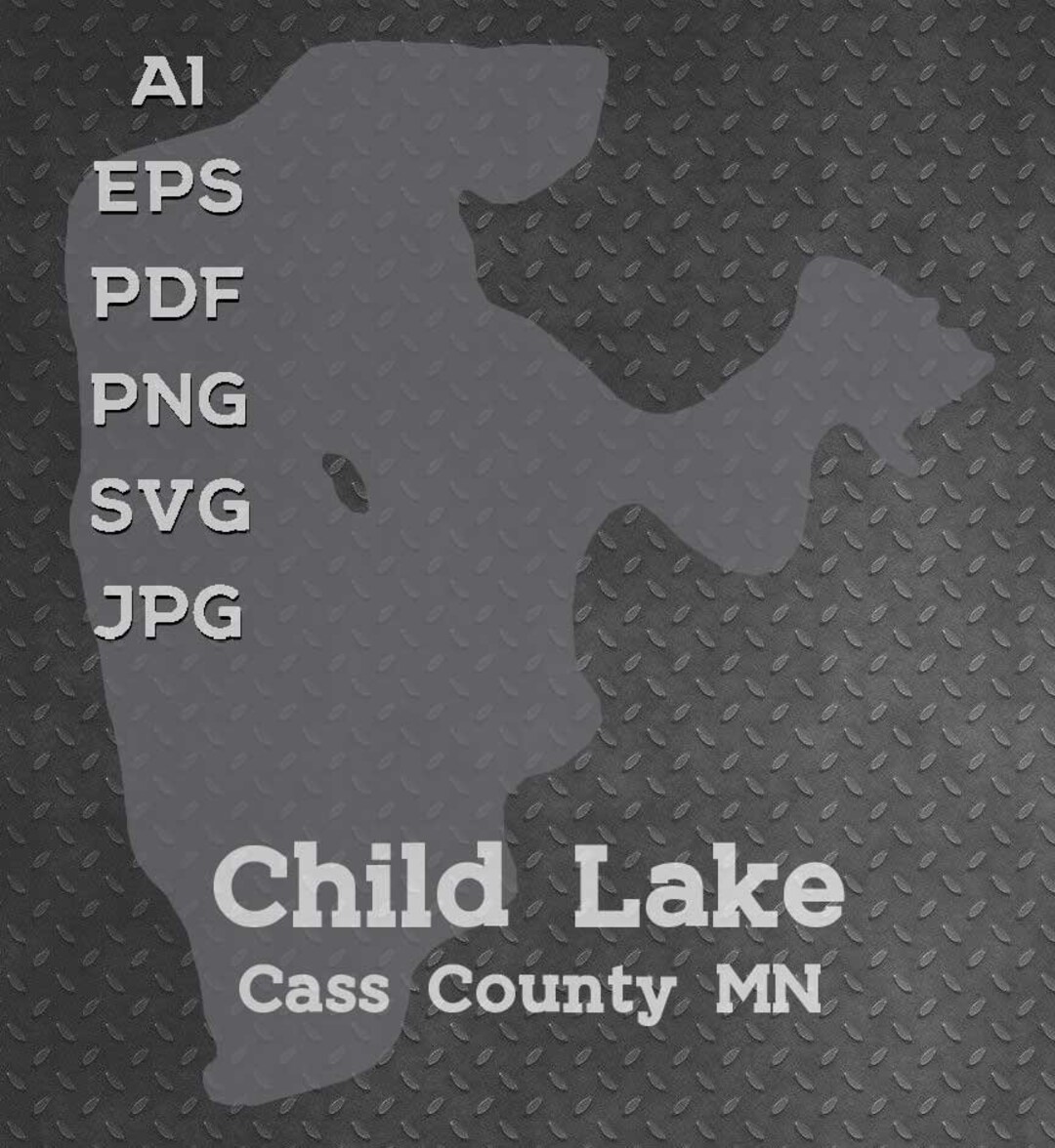 Child Lake Minnesota Map Silhouette: Vector Cut File (digital Download ...