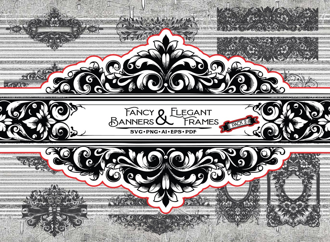 Elegant & Fancy Banners and Frames Pack 2 Svg Png Pdf Eps Ai Vector ...
