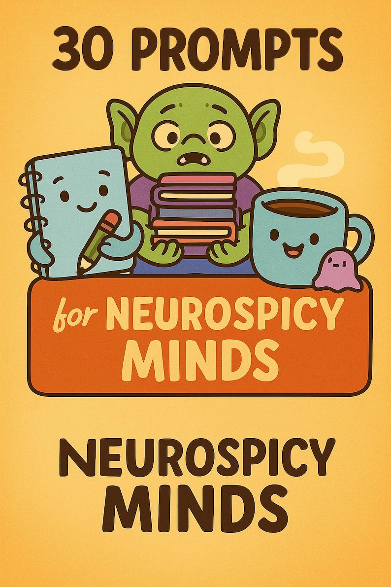 30 Neurospicy Writing Prompts + 6 SVG for Stickers | Creative Toolkit ...