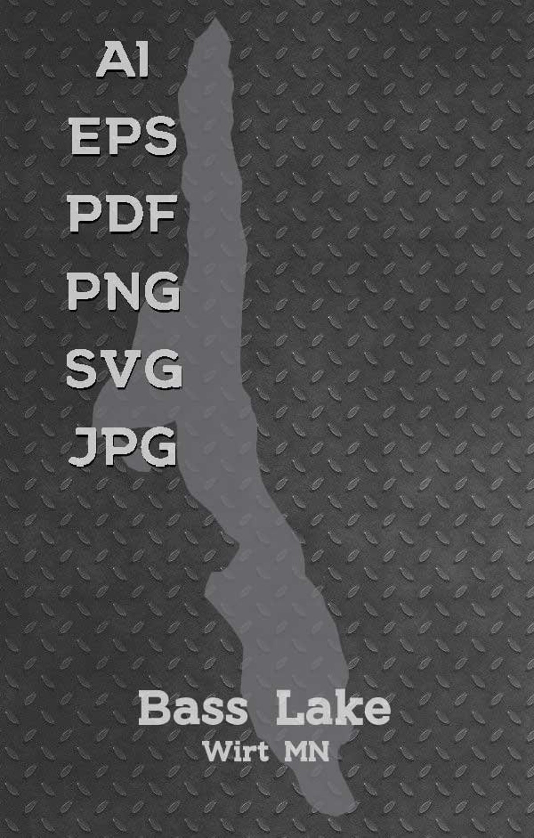 Bass Lake, Wirt MN, Map Shape Silhouette Svg Png Pdf Eps Ai Jpeg Vector ...