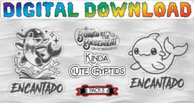 Kinda Cute Cryptids - Charming Digital Clipart Collection Pack 5 - Ai ...