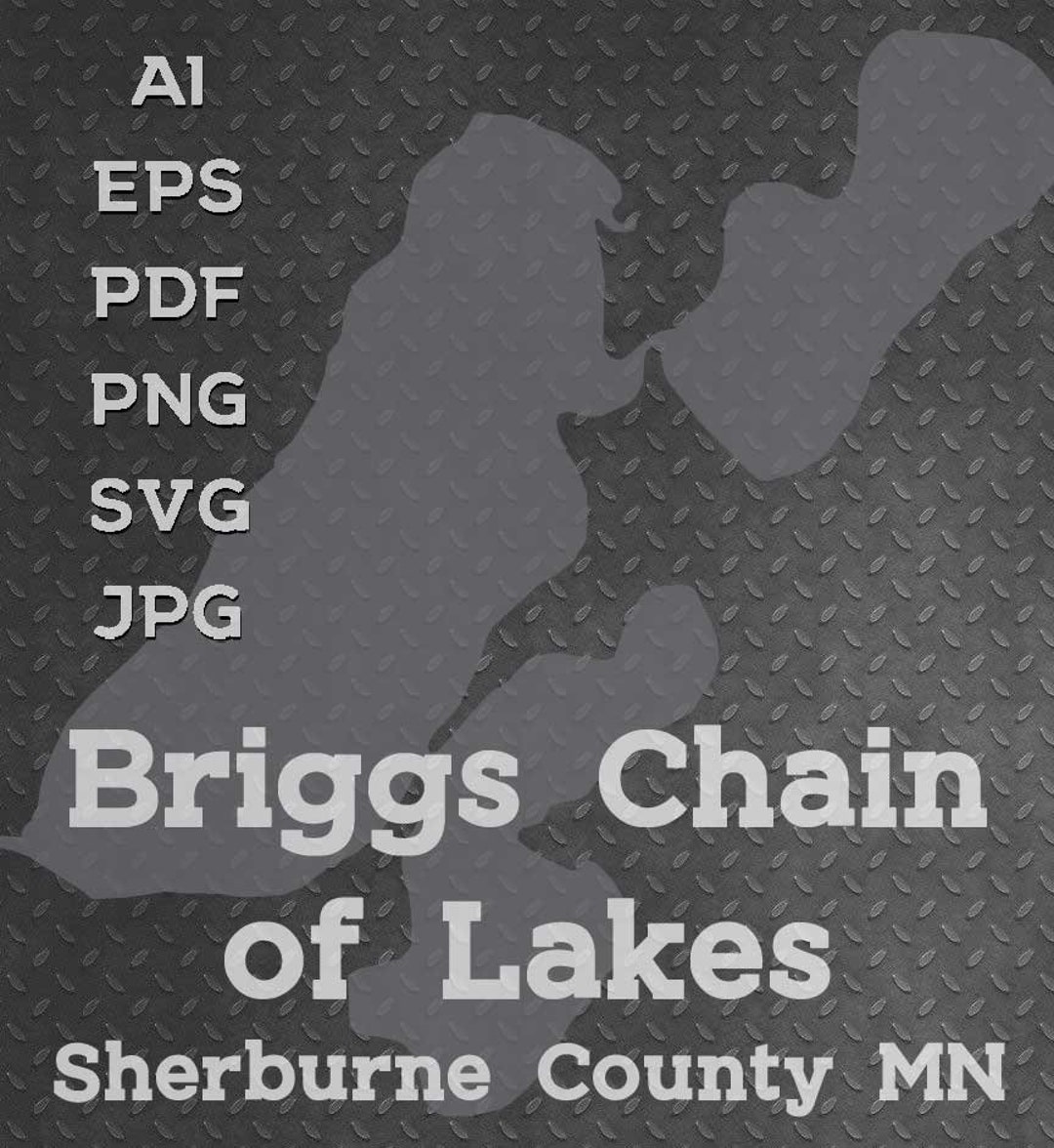 Briggs Chain of Lakes, Sherburne County, MN Minnesota Shape Silhouette ...