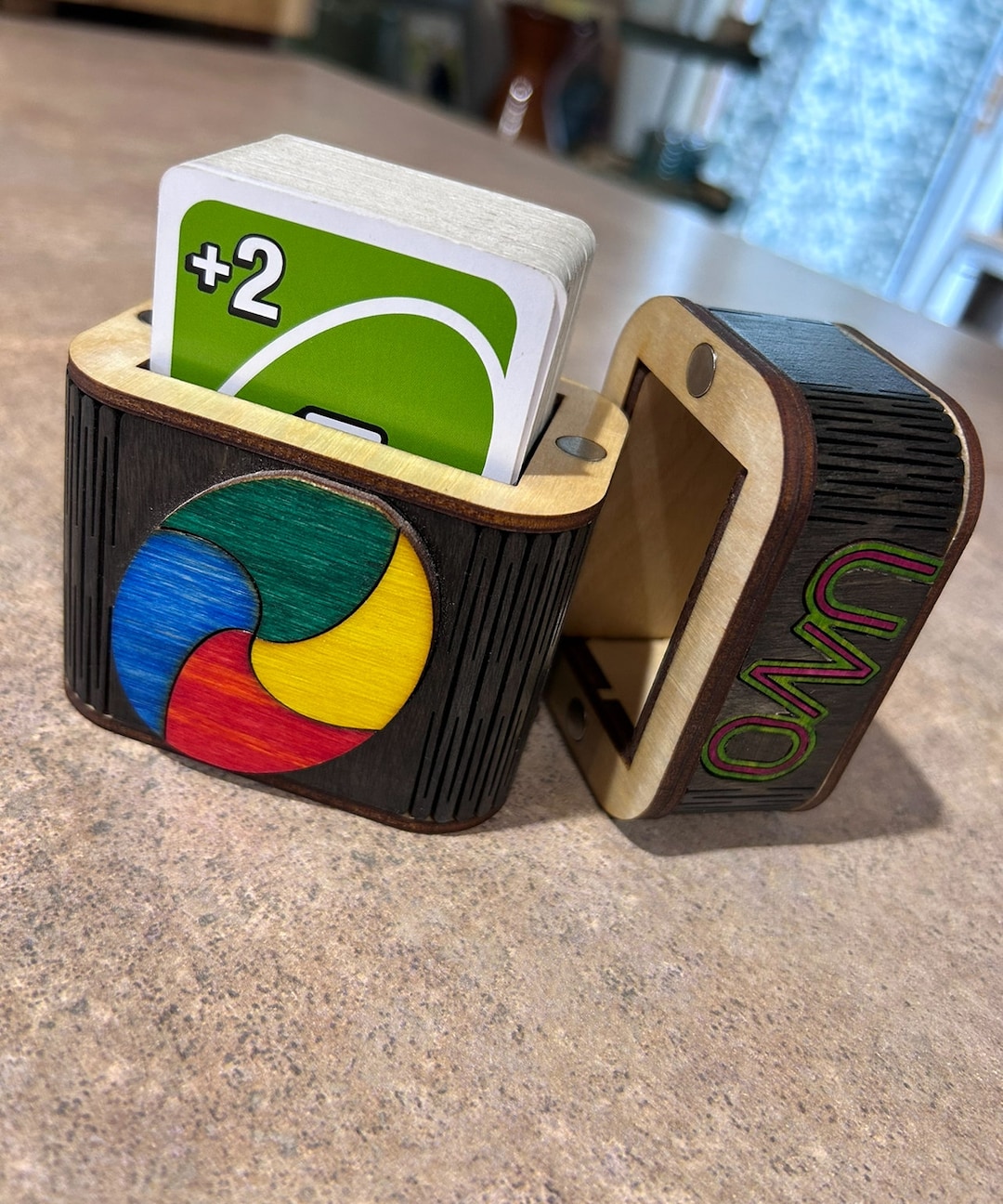 Laser-cut Uno Game Box Digital File DIY 3mm Wood Fitted Box Design ...