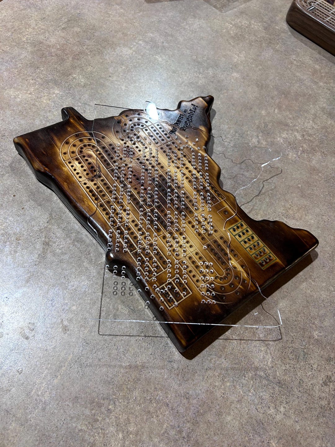 Minnesota Cribbage Board Template : 2 Player - 1 Lane - Plexi Glass ...