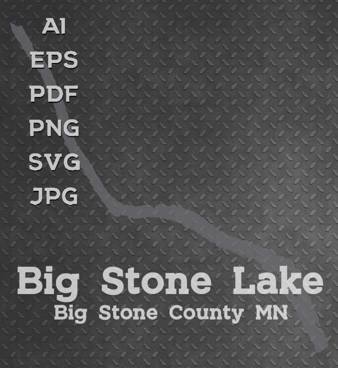 Big Stone Lake Minnesota Map Silhouette: Vector Cut File (digital ...