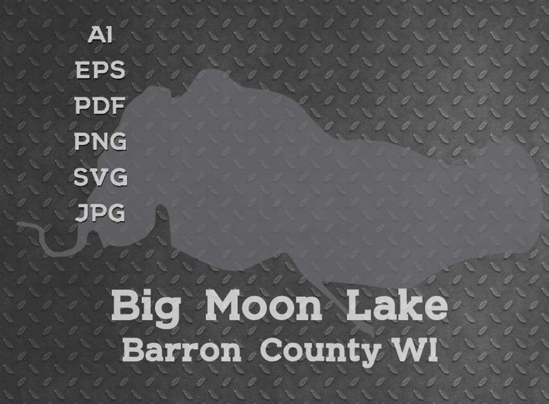 Big Moon Lake, WI Map Silhouette: Vector Graphic (digital Download) - Etsy
