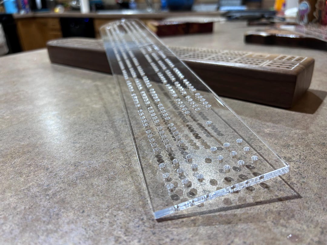Cribbage Board Template : 3 Player - 2 Lane - Plexi Glass Cribbage ...