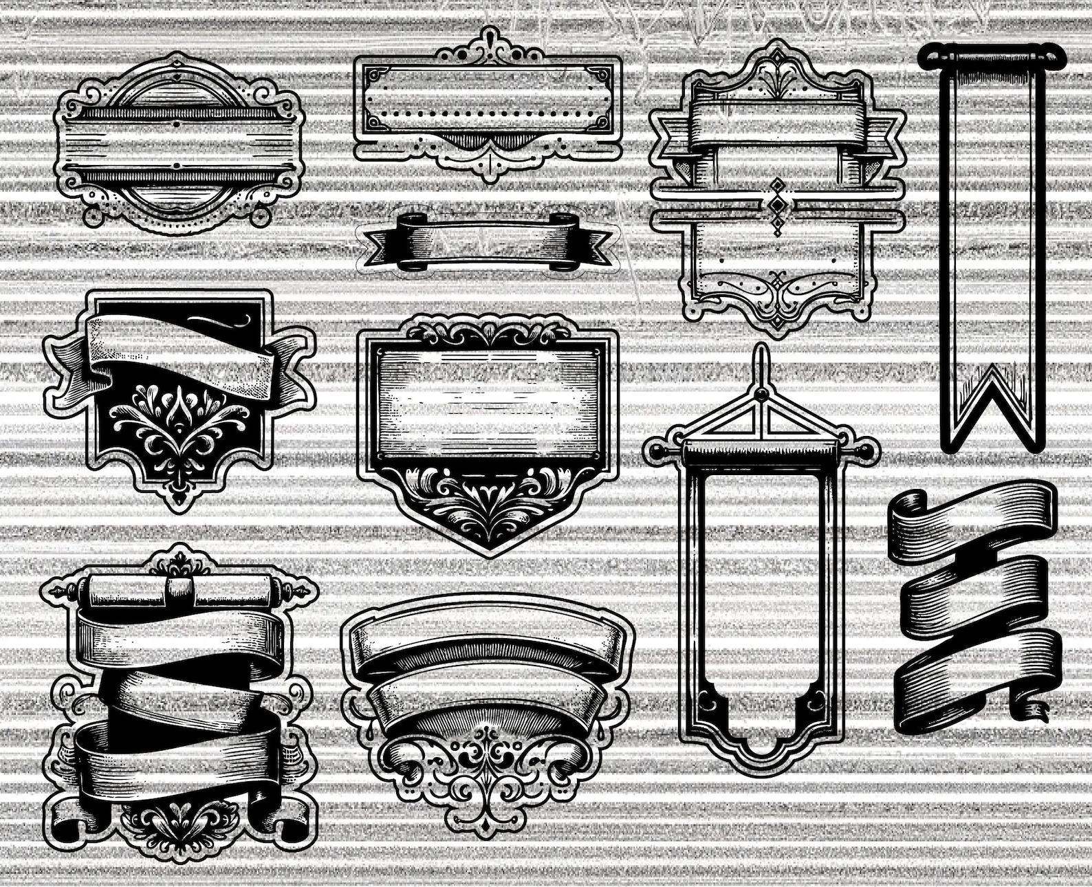 Elegant & Fancy Banners and Frames, Svg Png Pdf Eps Ai Vector Graphic ...