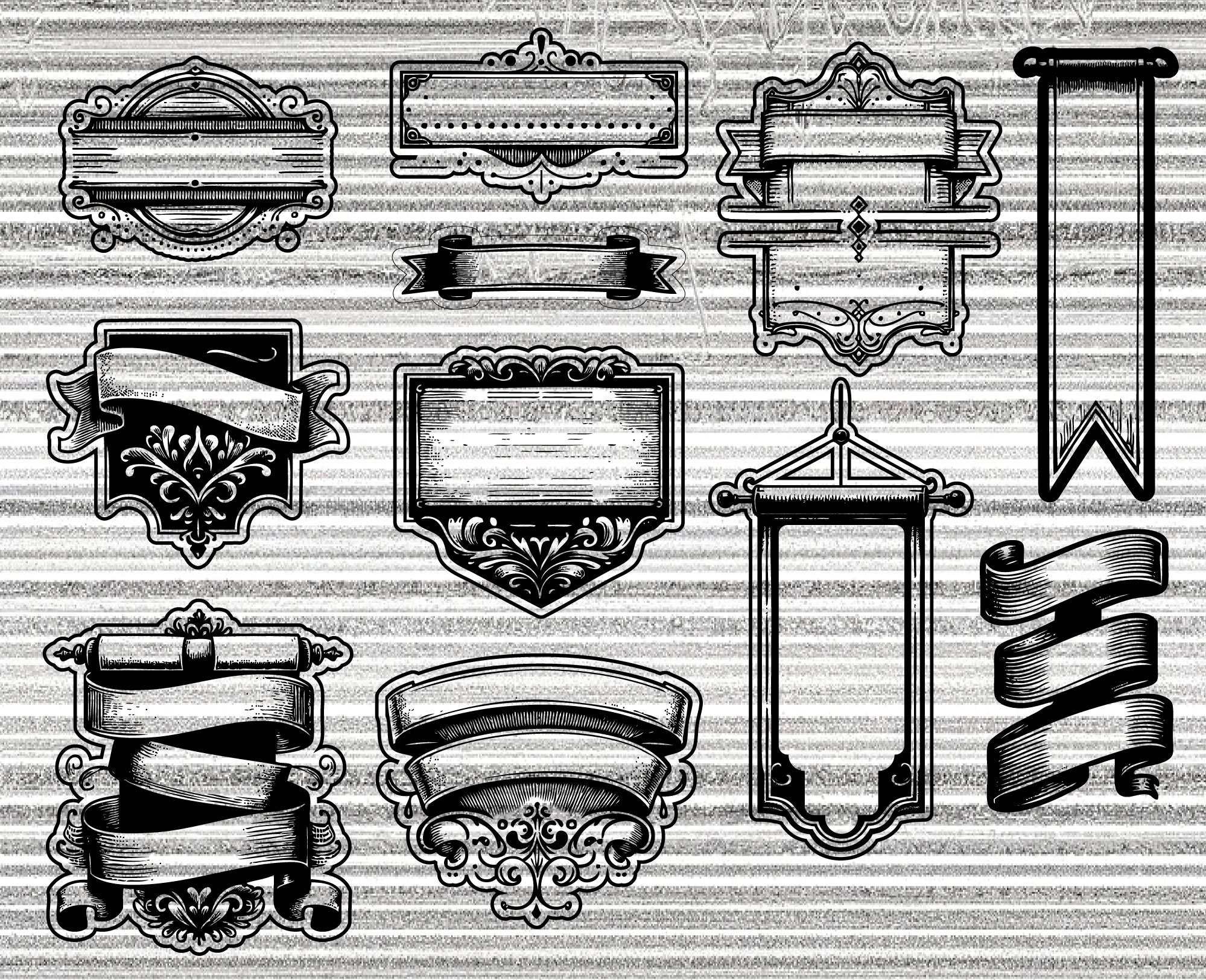 Elegant & Fancy Banners and Frames, Svg Png Pdf Eps Ai Vector Graphic ...