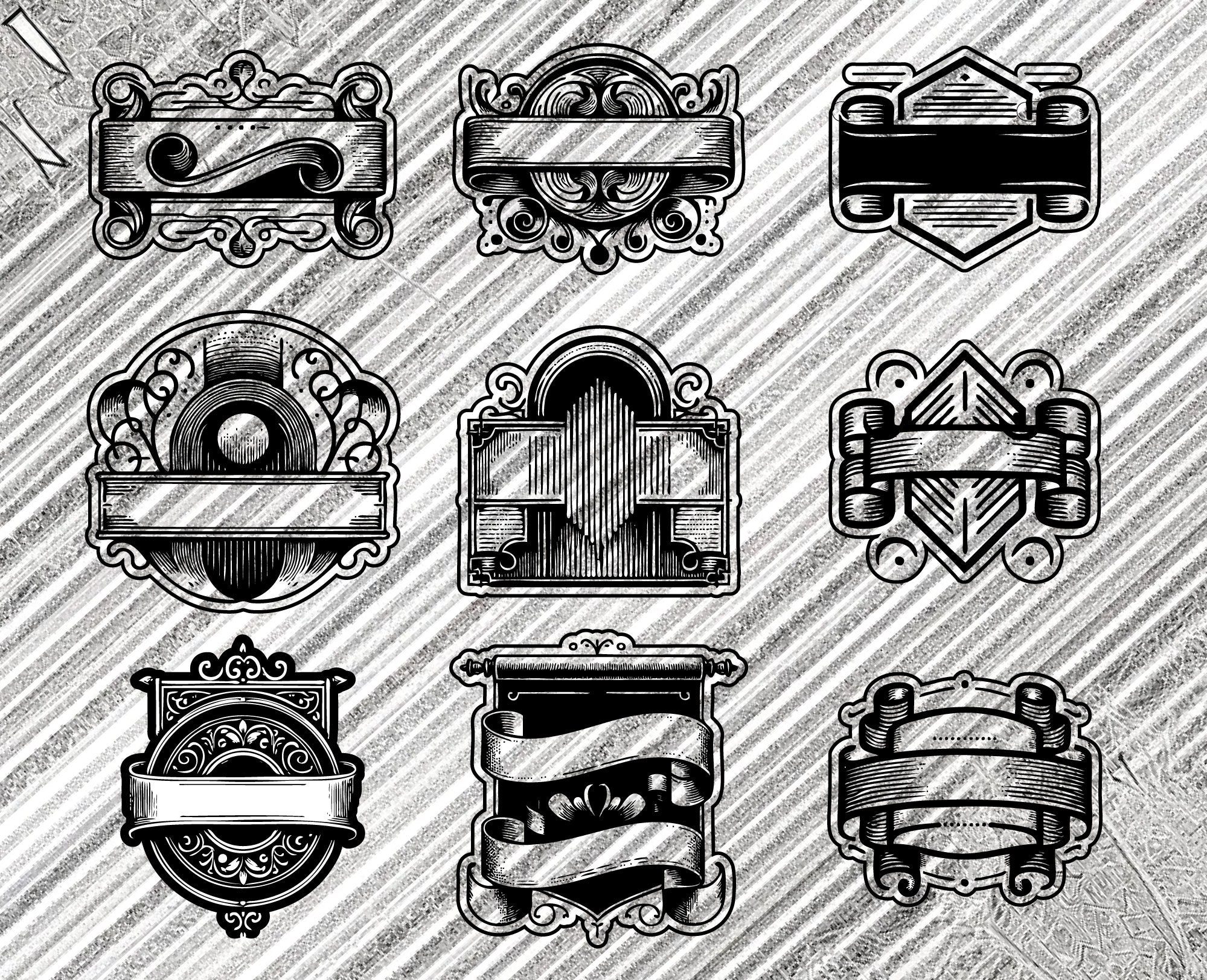 Elegant & Fancy Banners and Frames, Svg Png Pdf Eps Ai Vector Graphic ...