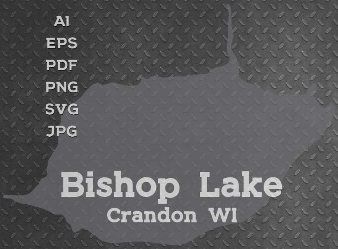 Bishop Lake Wisconsin Map Silhouette: Vector Cut File (digital Download ...