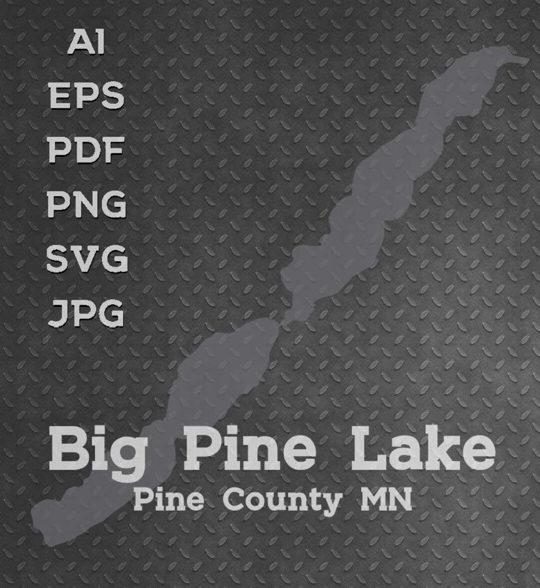 Big Pine Lake, Pine County, Minnesota Map Shape Silhouette Svg Png Pdf ...
