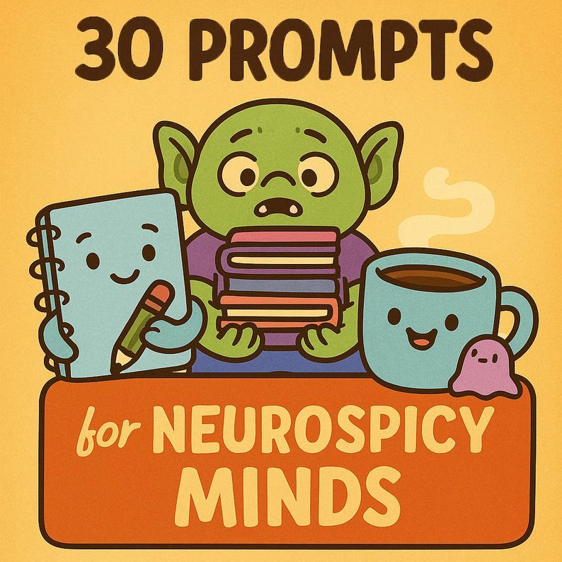 30 Neurospicy Writing Prompts + 6 SVG for Stickers | Creative Toolkit ...