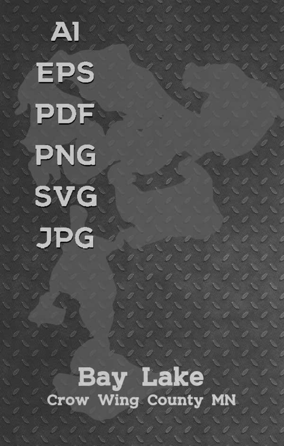 Bay Lake, Crow Wing County MN Map Shape Silhouette Svg Png Pdf Eps Ai ...