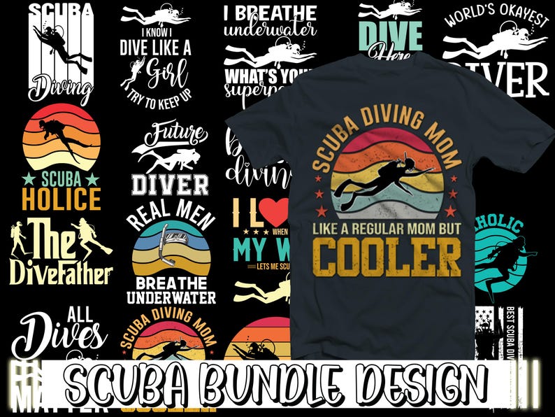 Scuba Diving Png Bundle, Scuba Diving Png, Scuba Diving Bundle, Diver ...