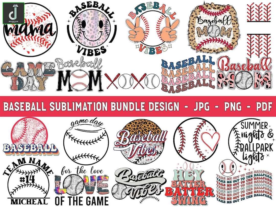 Baseball Bundle Png, Baseball Png, Baseball Sublimation Design ...