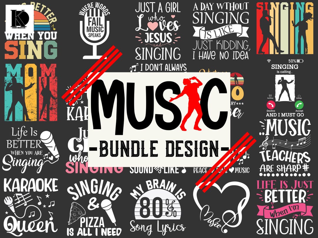 Singing Quotes Png Bundle, Singing Png, Sing a Song Png, Musical Bundle ...