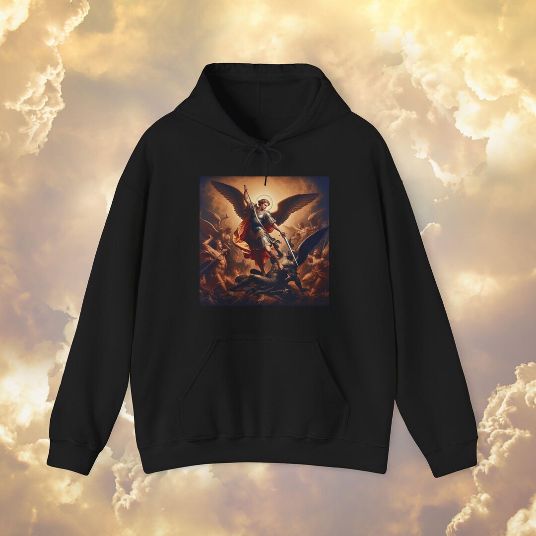 St. Michael the Archangel Hooded Sweatshirt, Cozy Religious Apparel ...