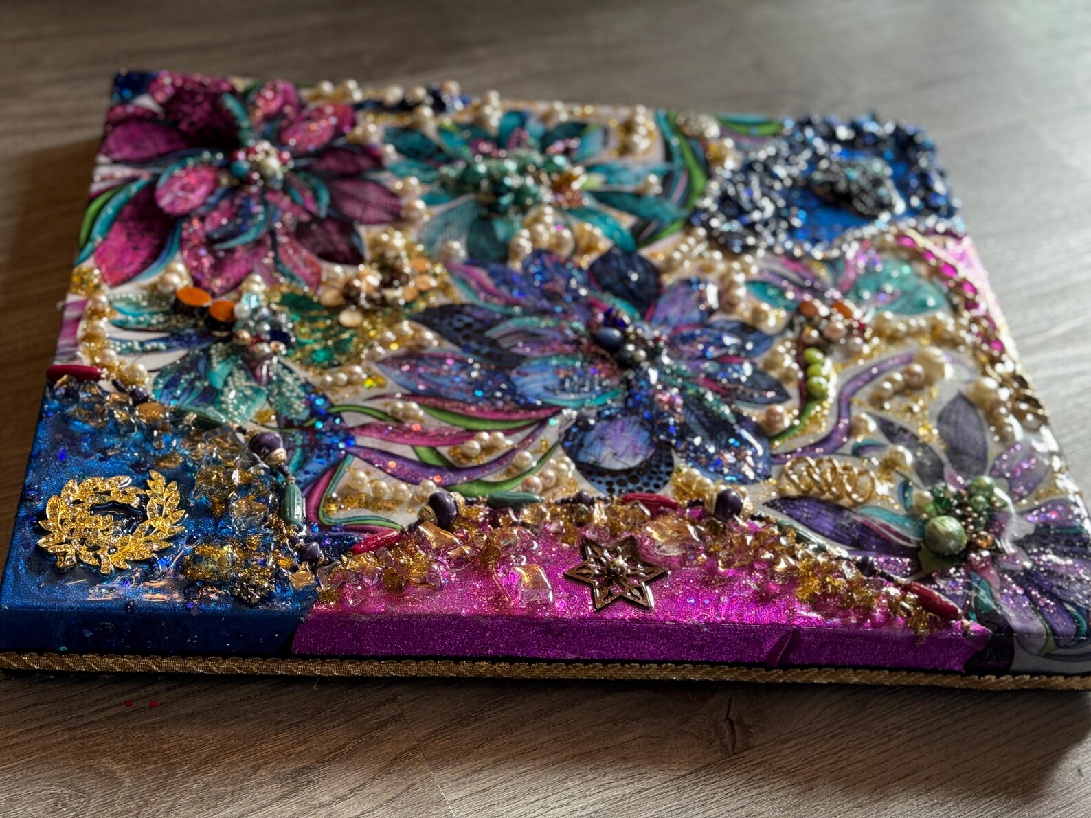 Embellished Floral Canvas - Etsy