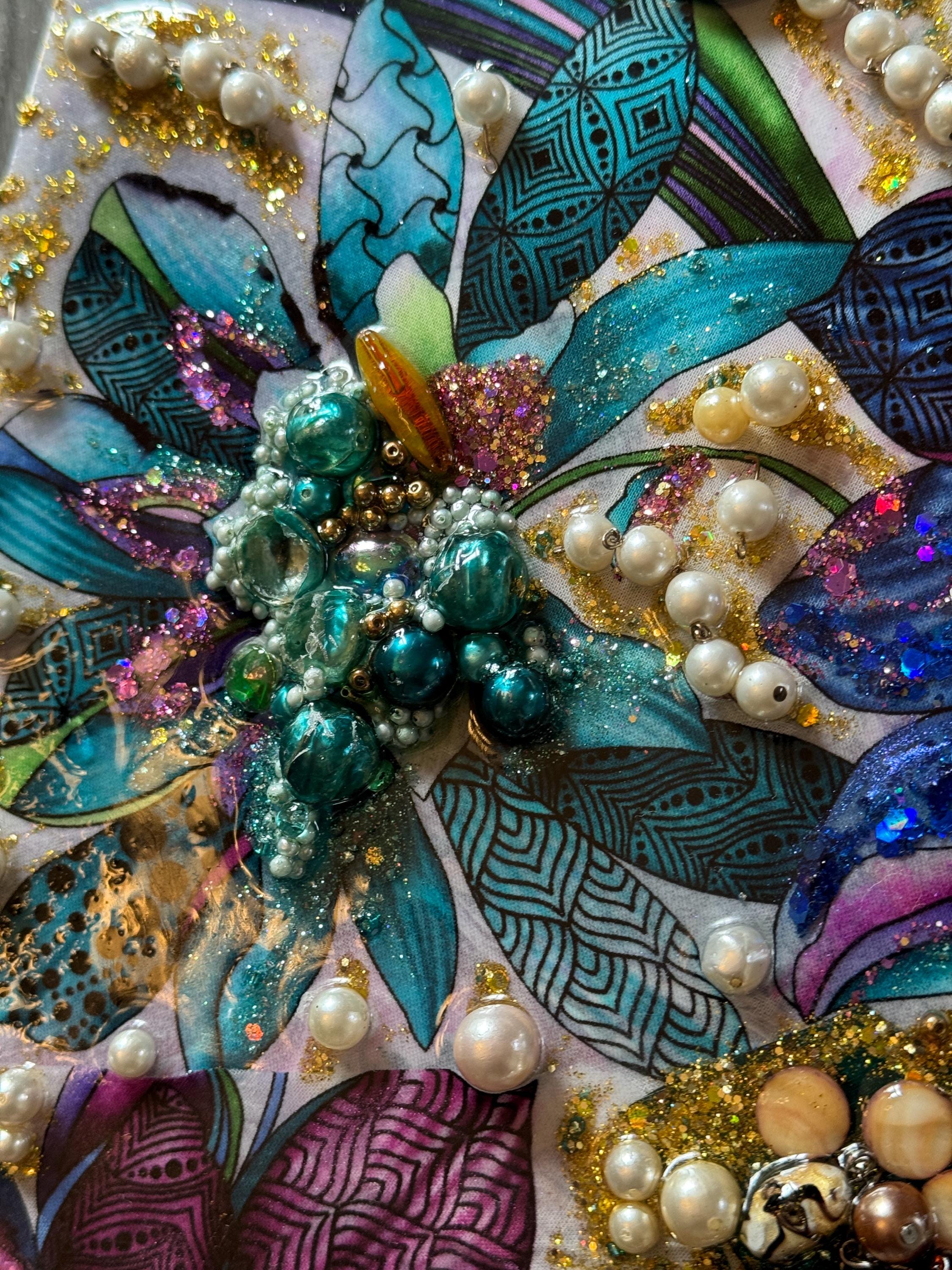 Embellished Floral Canvas - Etsy
