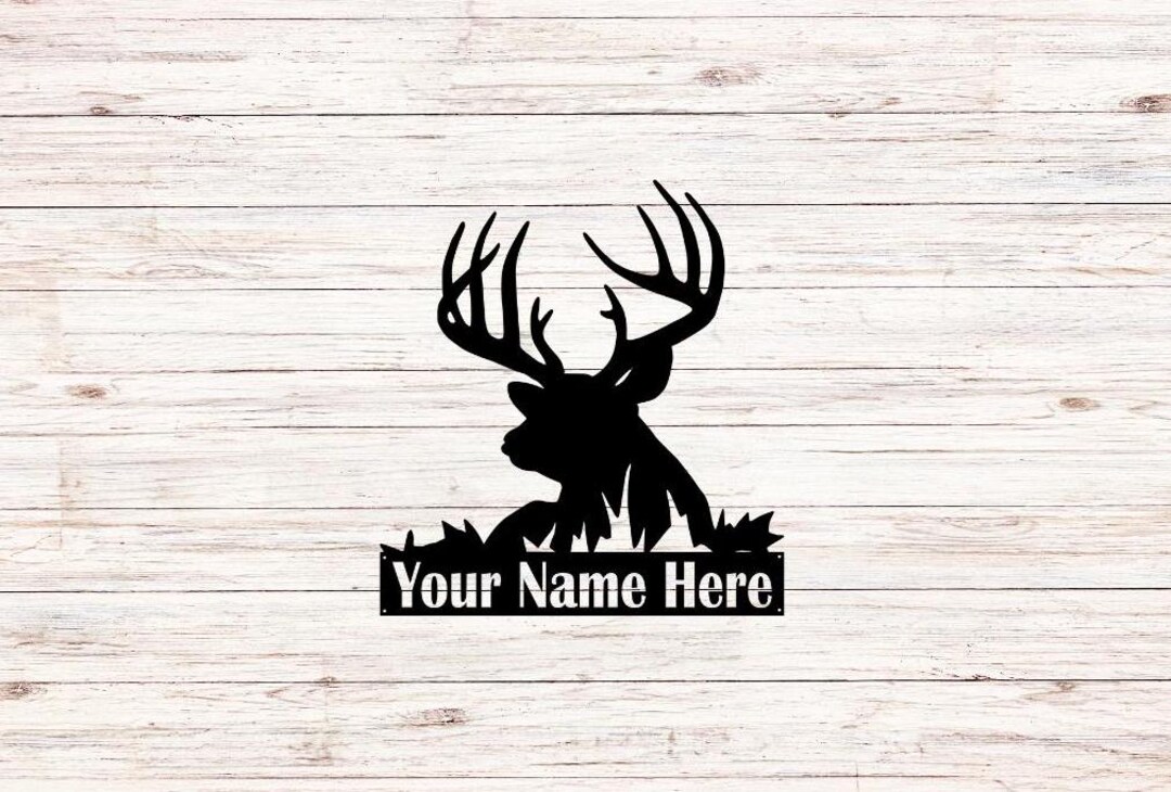 Deer Name Plate, Name Sign, Personalized Name Sign, Wall Sign, Deer ...
