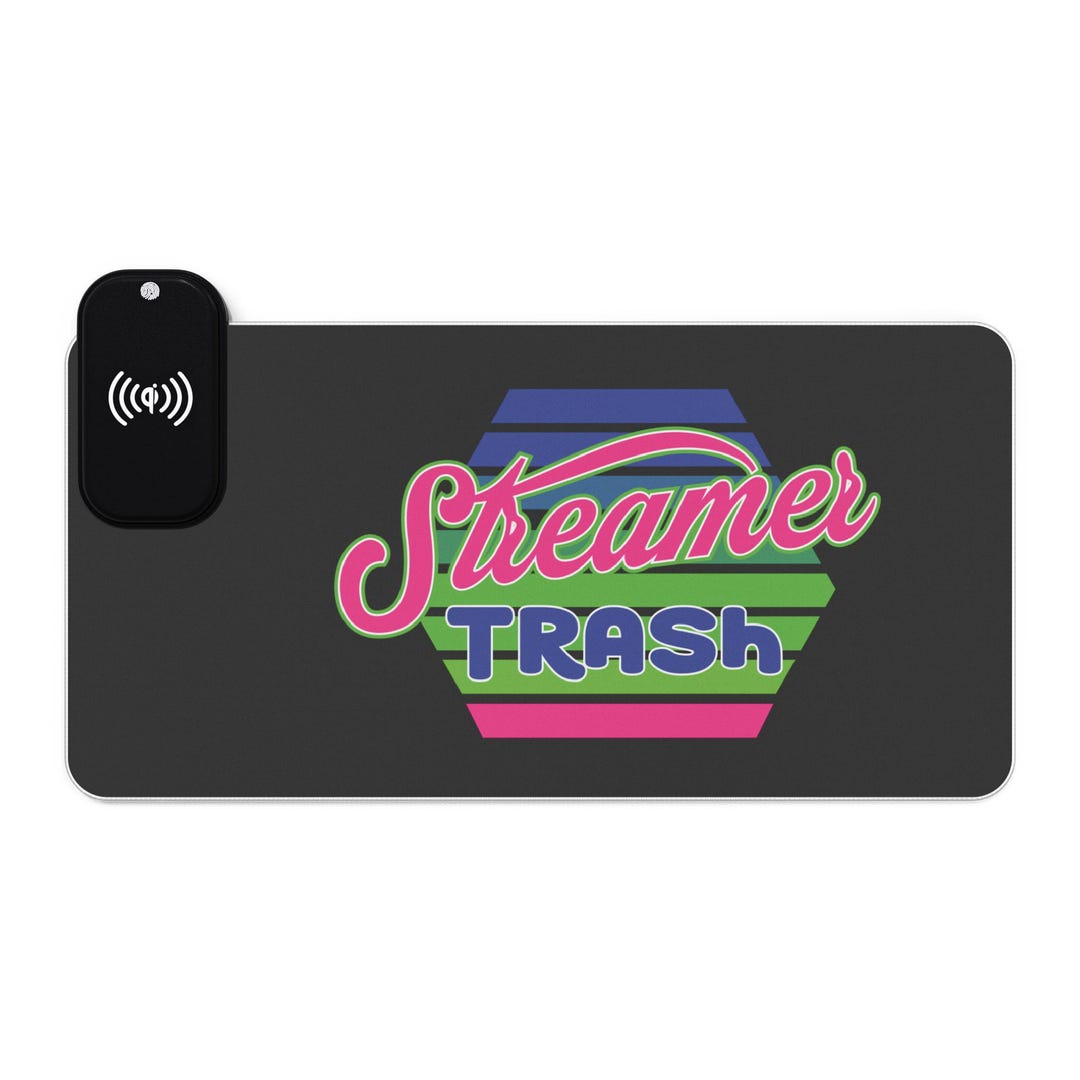 Streamer Trash LED Gaming Mouse Pad, Wireless Charging - Etsy