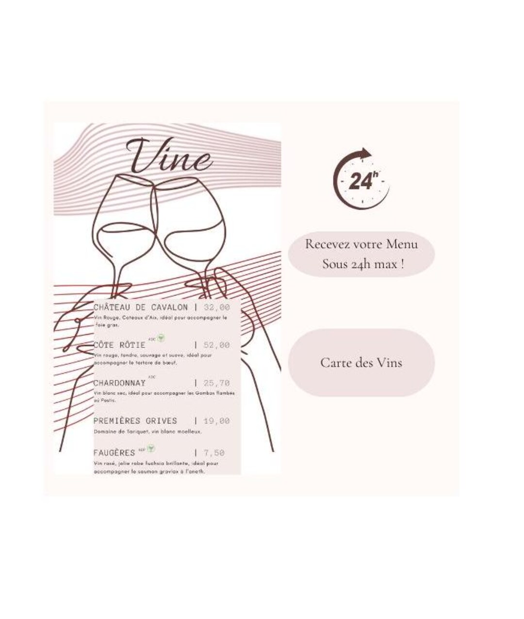 Wine Card Template - Etsy