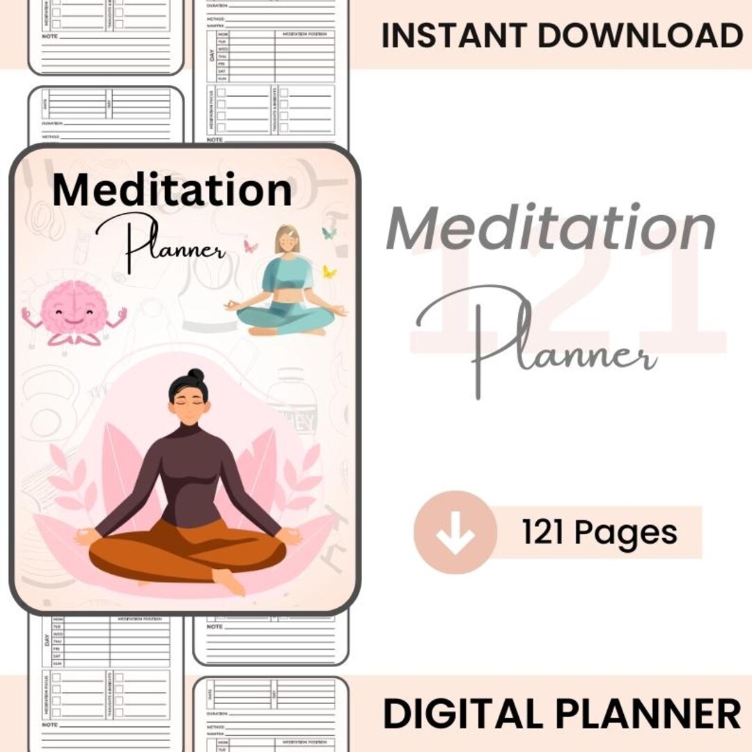 Meditation Planner / Digital Planner / Printable / Minimalist Journal ...