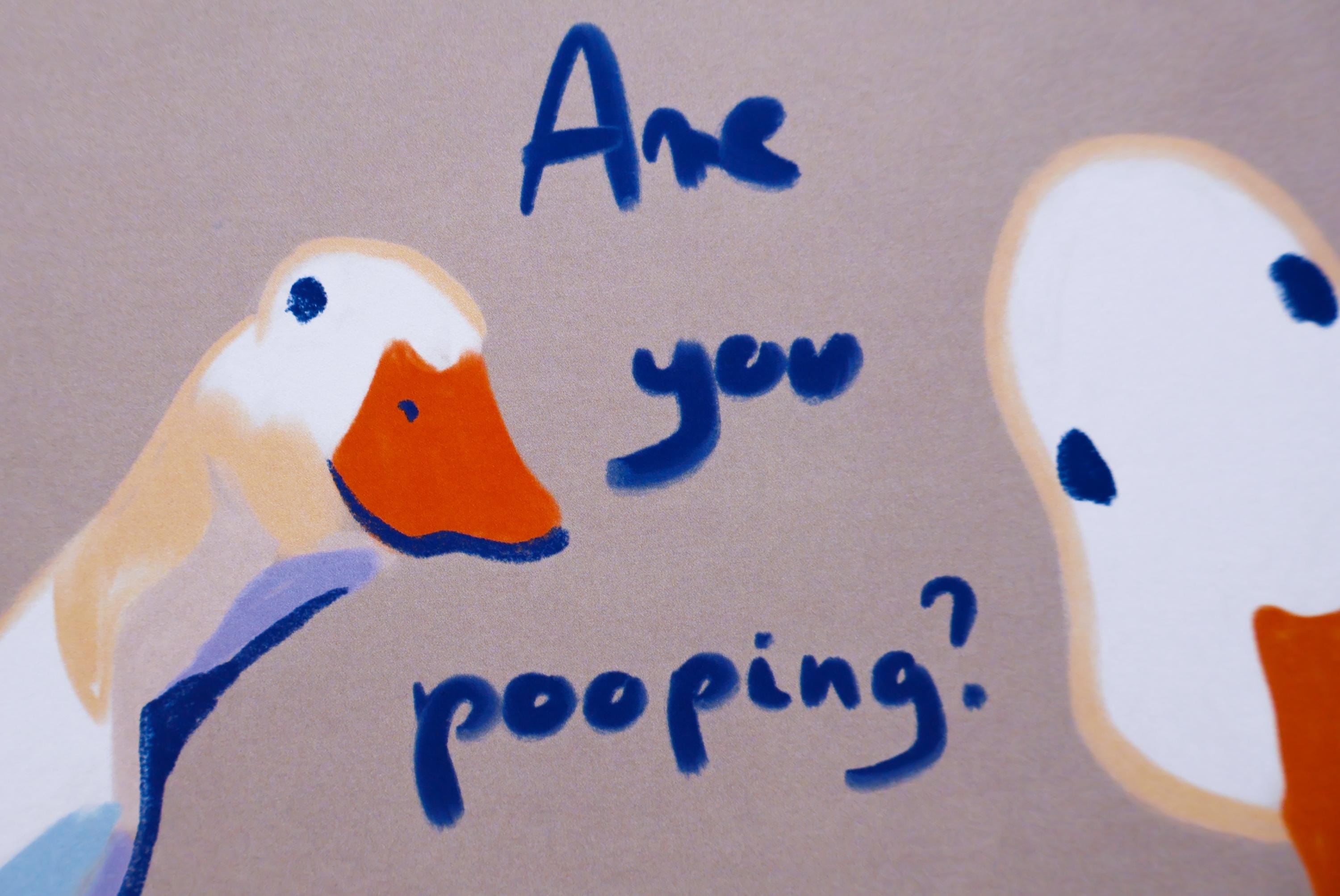 Funny Bathroom Decor Goose Art Print Are You Pooping Digital ...