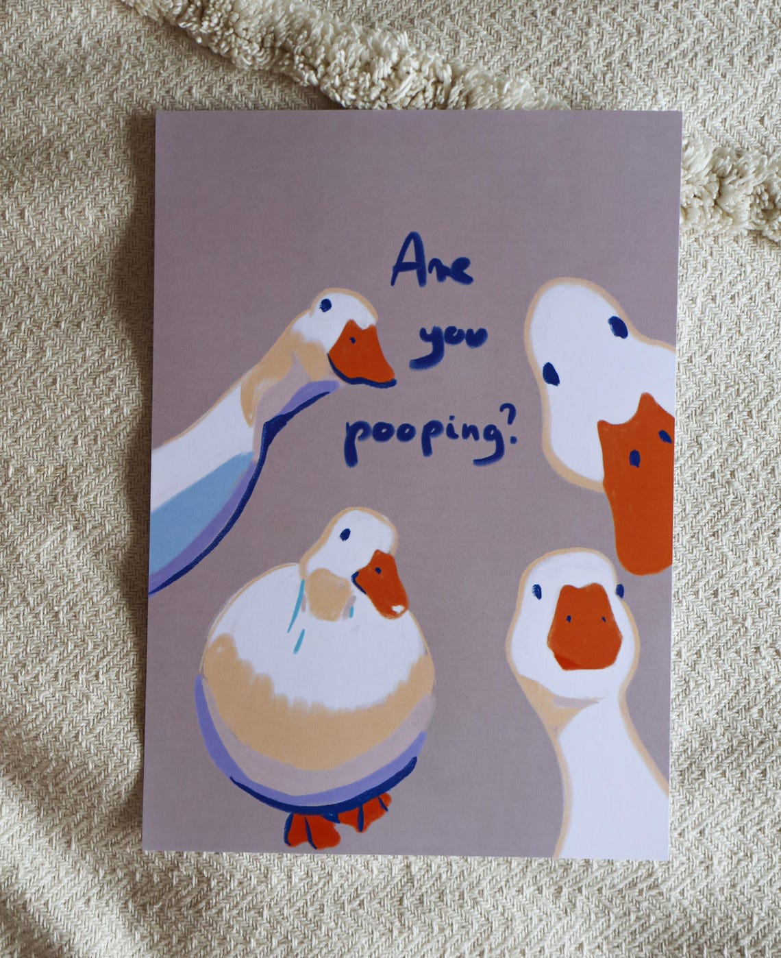 Funny Bathroom Decor Goose Art Print Are You Pooping Digital ...