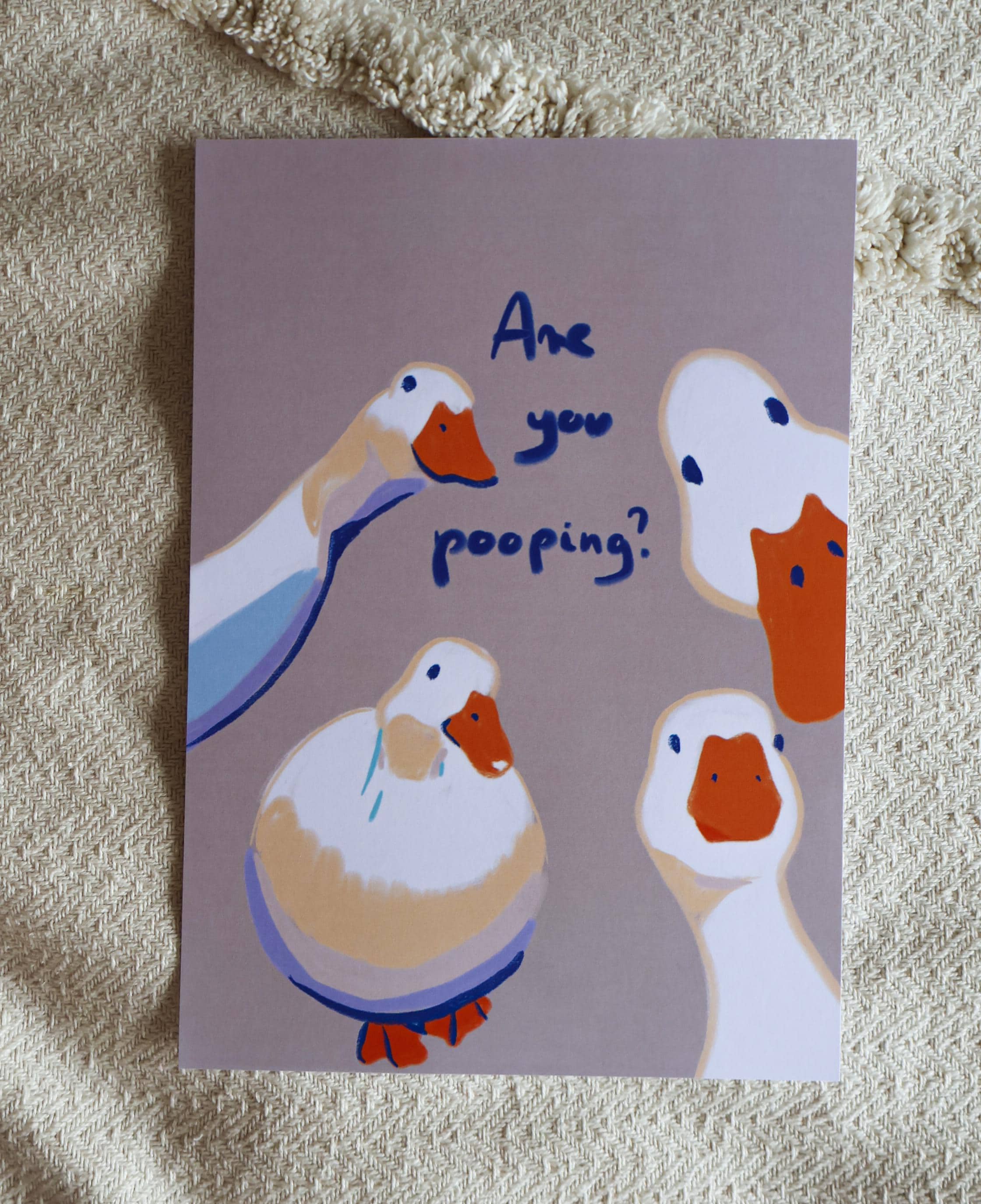 Funny Bathroom Decor Goose Art Print Are You Pooping Digital ...
