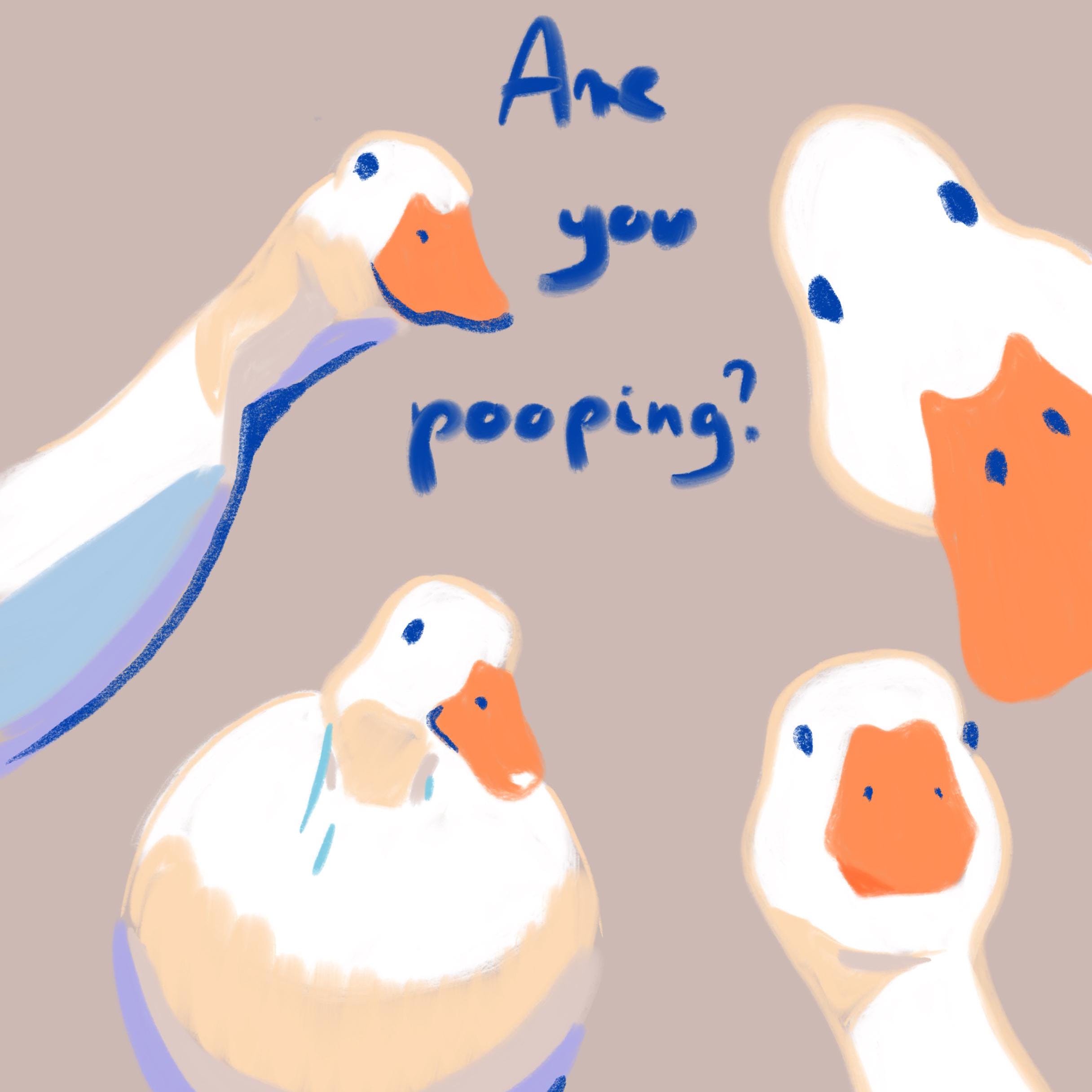 Funny Bathroom Decor Goose Art Print Are You Pooping Digital ...