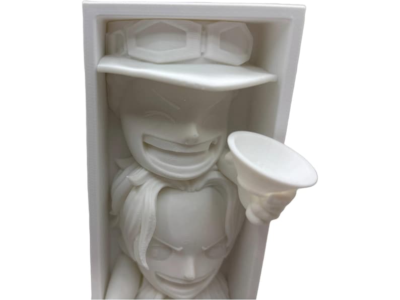3D Printed One Piece Book Nook Luffy, Ace, Sabo Anime Bookshelf Decor ...