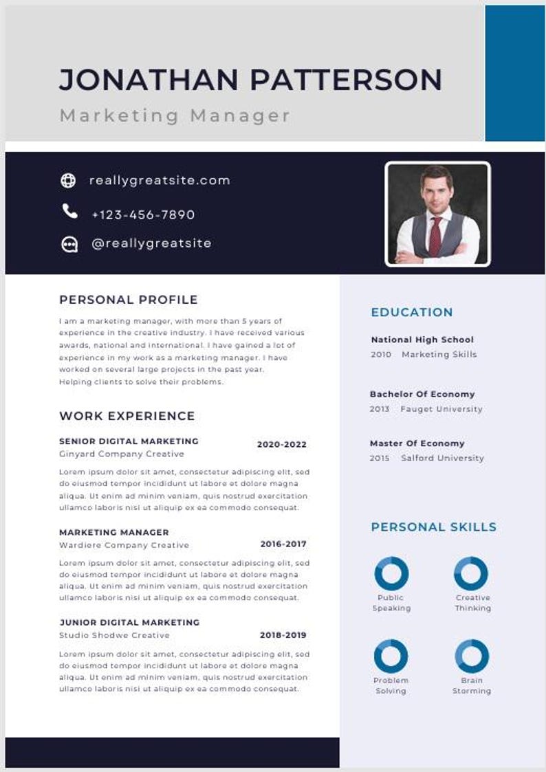 Resume Templates - Etsy