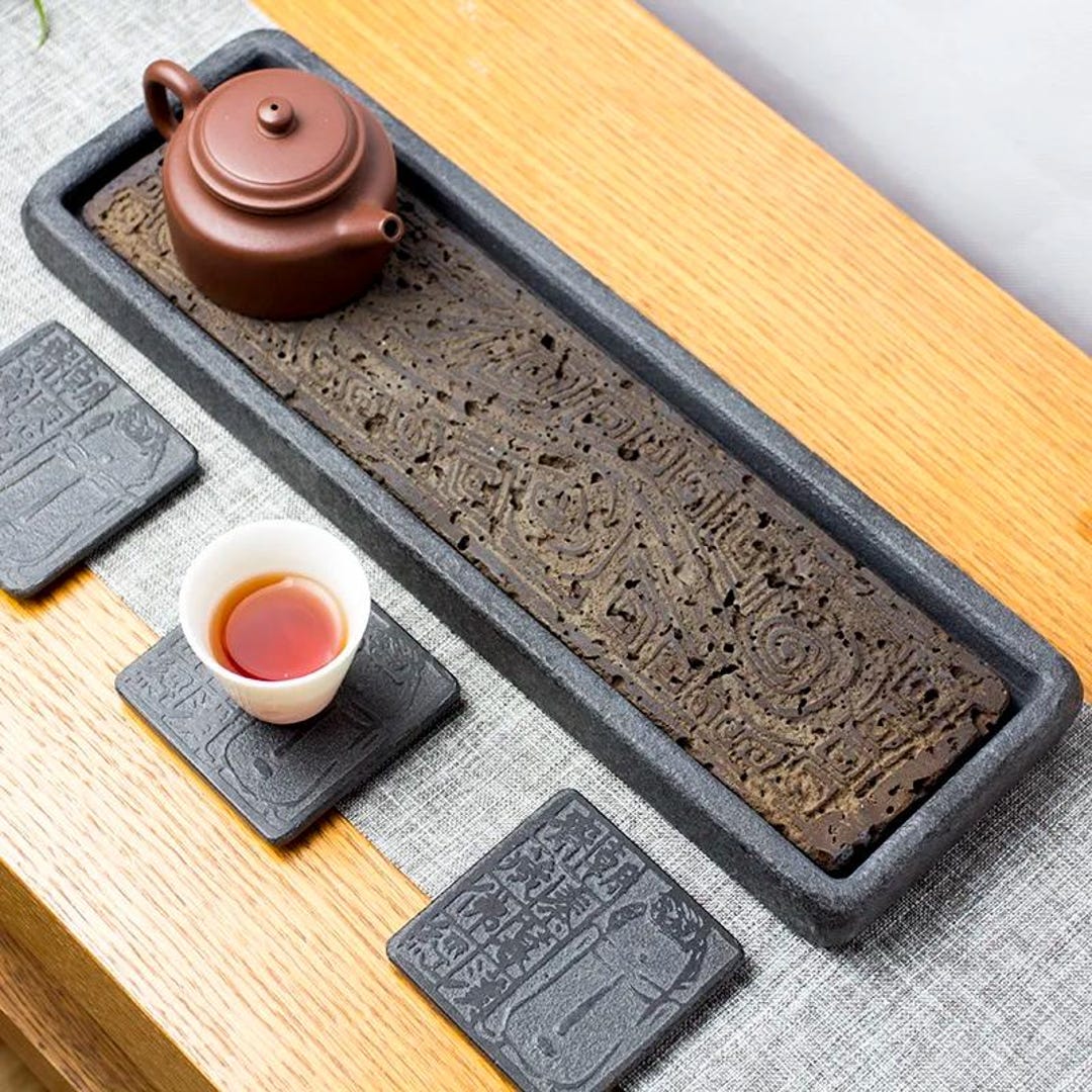 Rectangular Intricate Natural Stone Tea Tray, Home Decor, House Warming ...