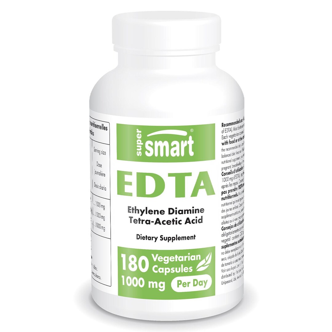 SuperSmart EDTA 1000mg per Day - Calcium Disodium EDTA Supplement | Non ...