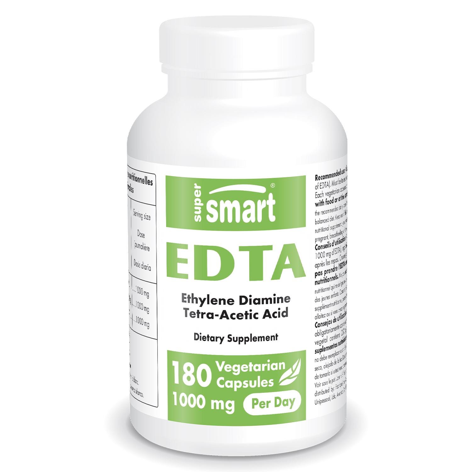Supersmart EDTA 1000mg per Day - Calcium Disodium EDTA Supplement | Non ...