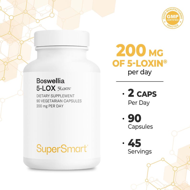 Supersmart Boswellia 5-LOX 200mg per Day (patented) - AKBA Supplement ...