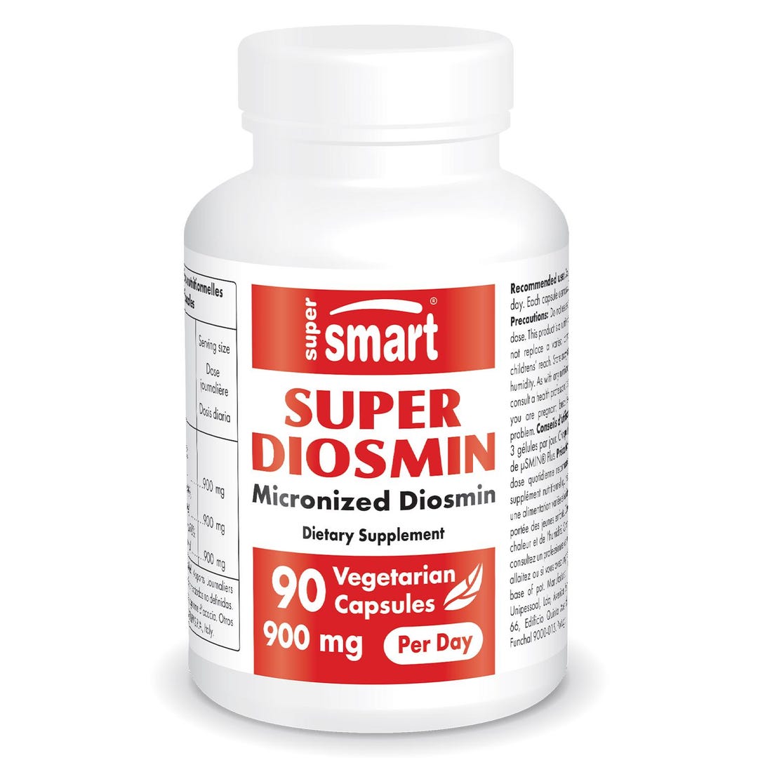 Supersmart Super Diosmin 900mg per Day (patented Micronized Diosmin) - From Hesperidin - 90% ...