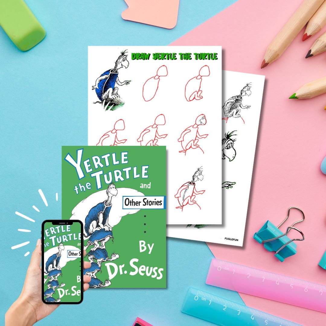 How to Draw Dr. Seuss' Yertle the Turtle and AR Book Cover - Etsy Canada