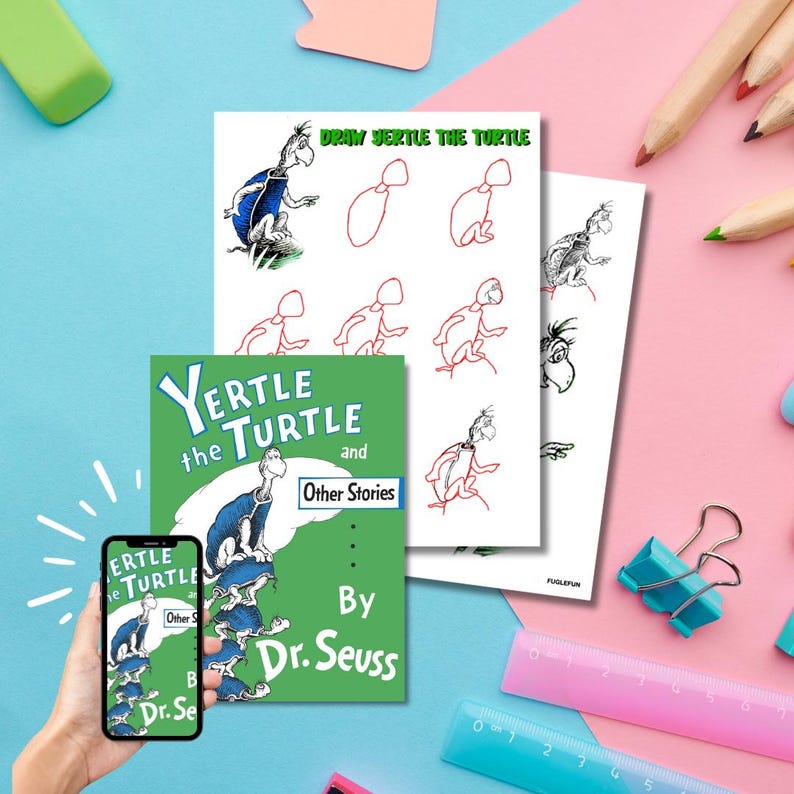 How to Draw Dr. Seuss' Yertle the Turtle and AR Book Cover - Etsy