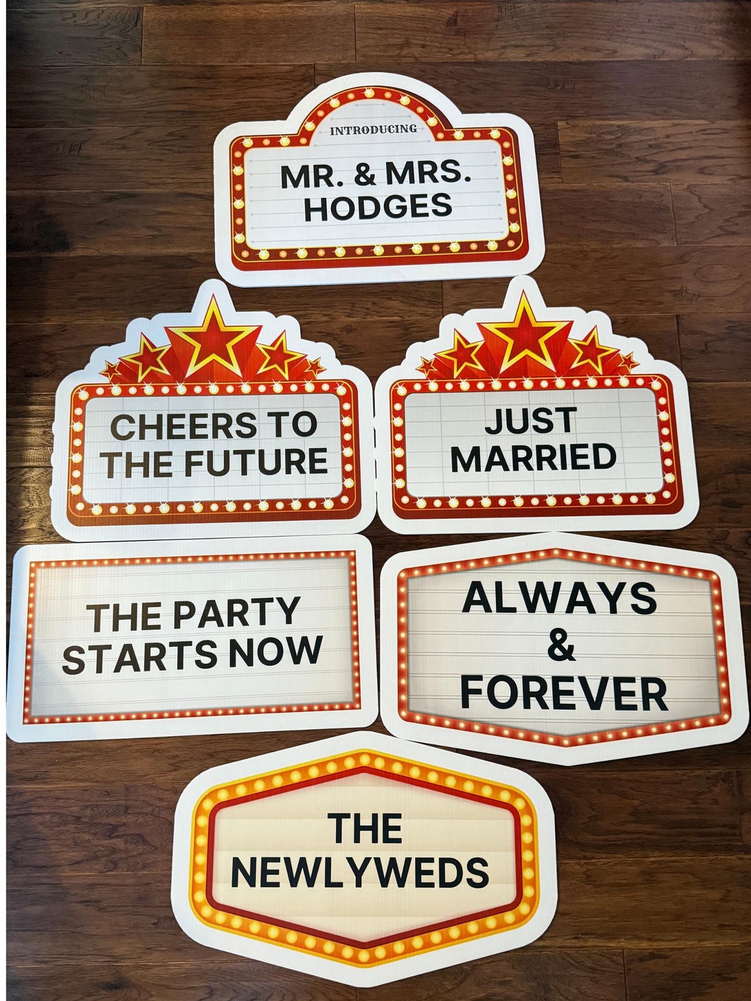 Bridal Party Entrance Wedding Signs - Traditional Marquee Signs - Etsy