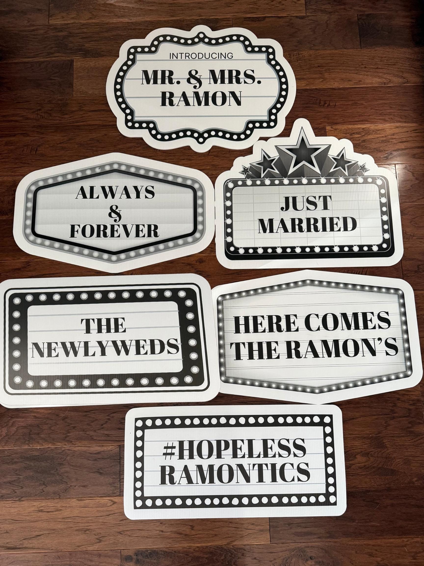 Bridal Party Entrance Wedding Signs - Black and White Marquee Signs - Etsy