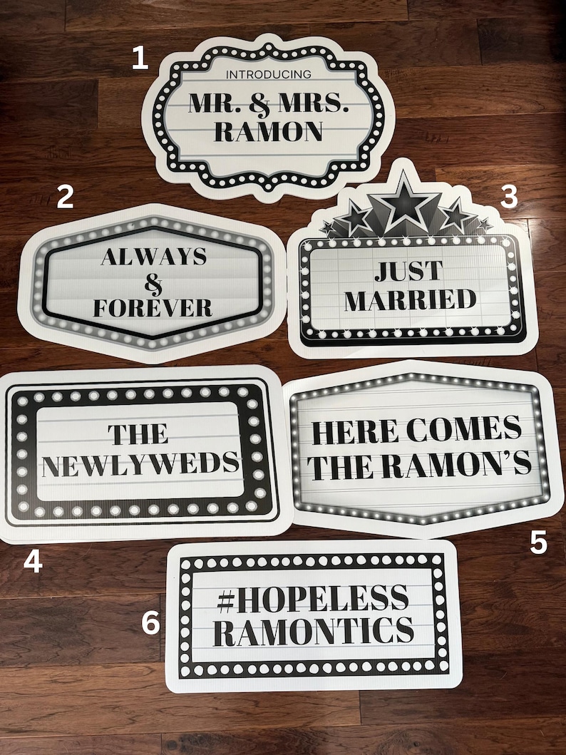 Bridal Party Entrance Wedding Signs - Black and White Marquee Signs - Etsy