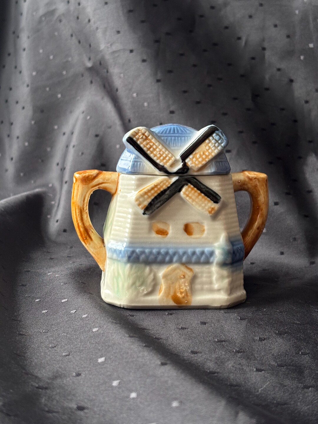 Vintage Dutch Windmill Ceramic Sugar Bowl With Lid! - Etsy