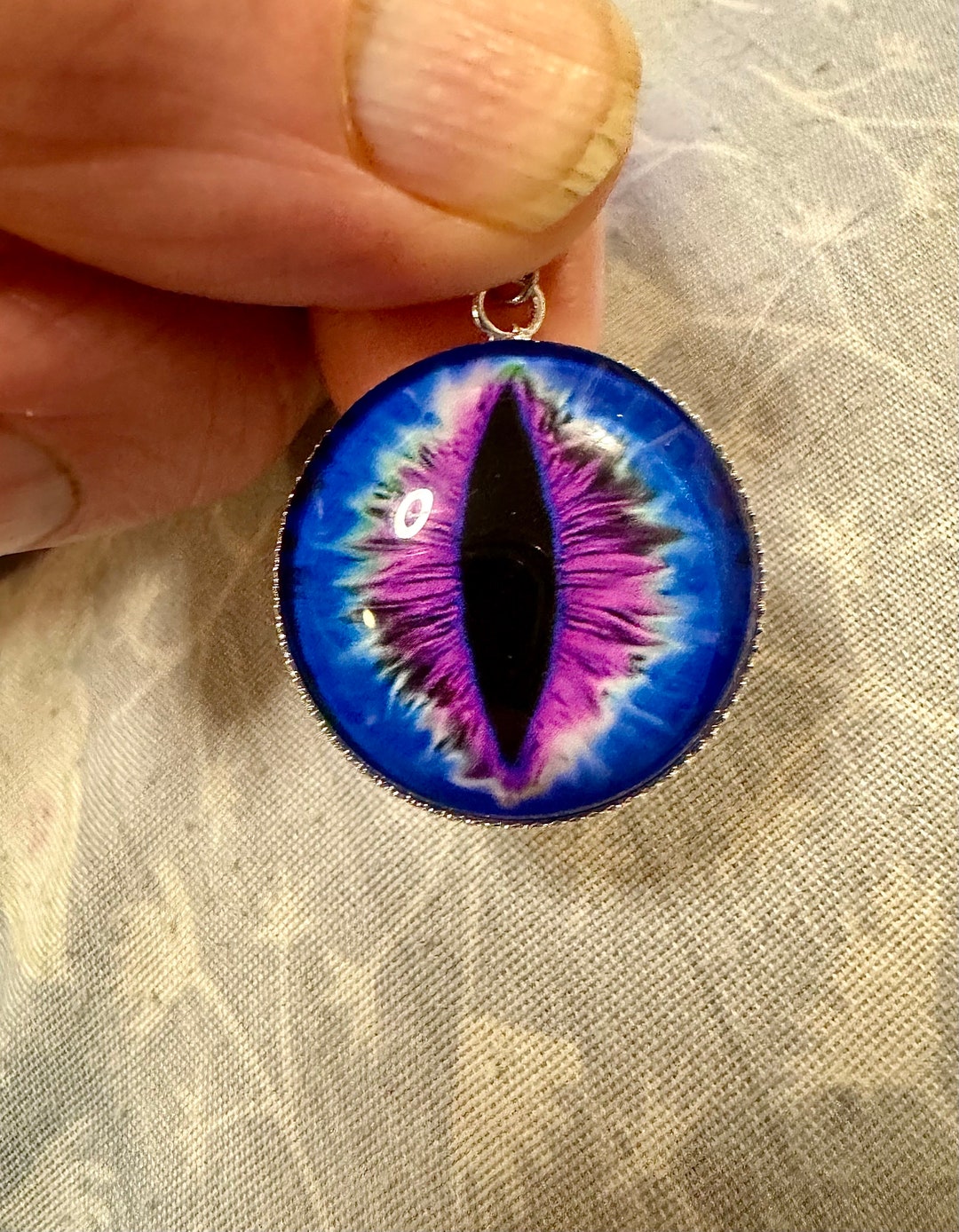 Eyeball Pendant Serpent Fantasy Eyeball Blue With Pink Center - Etsy