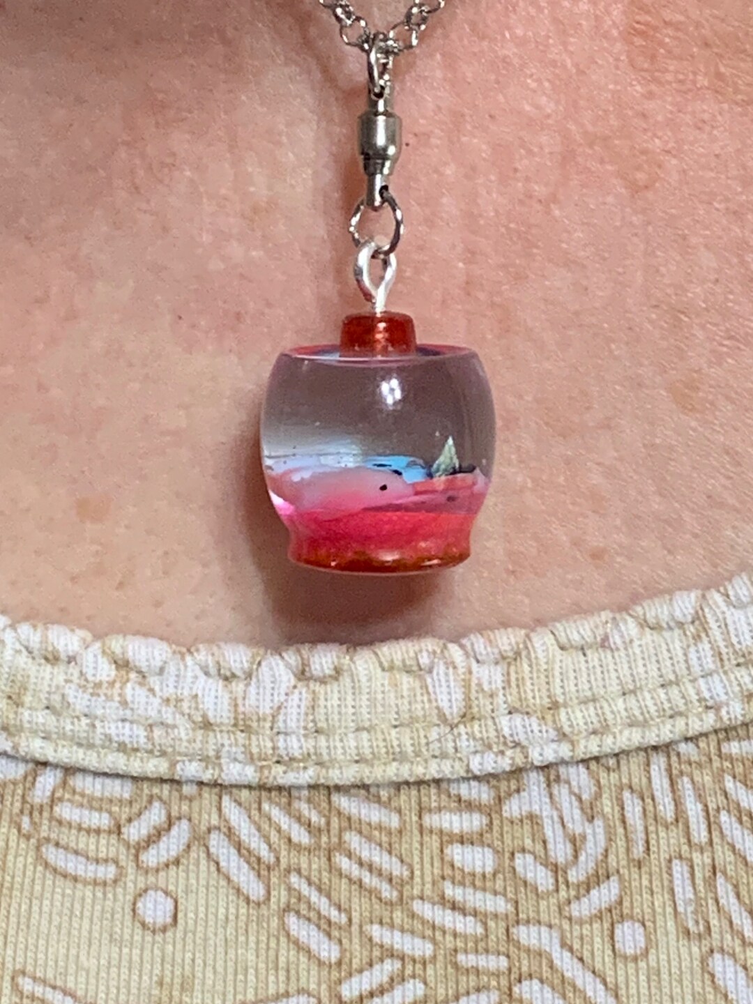 Mini Fishbowl With A New Design. the Bowl is Reddish Color With Hot ...