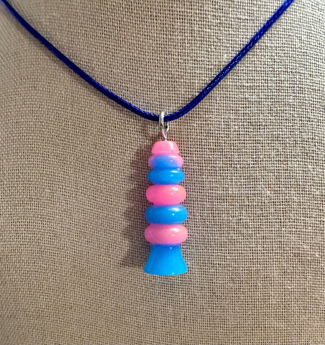 Glow Worm Lava Lamp Necklace: Pink & Blue Glow-in-the-dark Design - Etsy