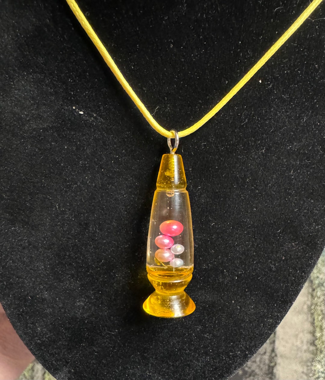 Lava Lamp Liquid Flow/movement Necklace in Cool Lemon Yellow. Its Moves ...